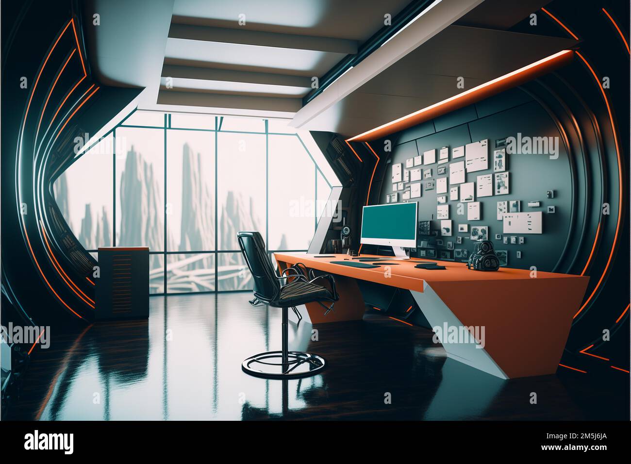 Futuristic Designer Office with Sleek Architecture and Modern Design in ...