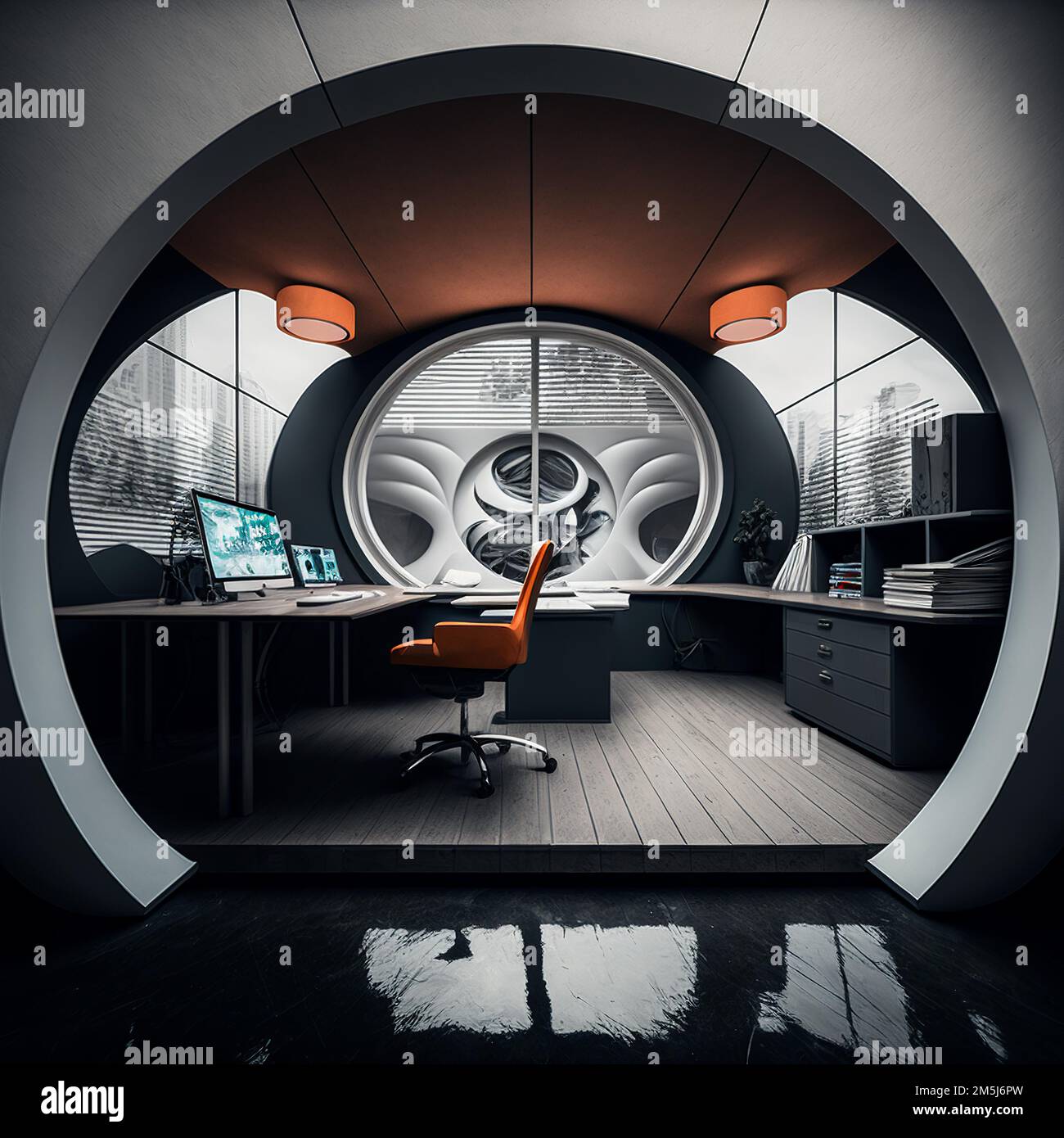 Futuristic Designer Office with Sleek Architecture and Modern Design in ...