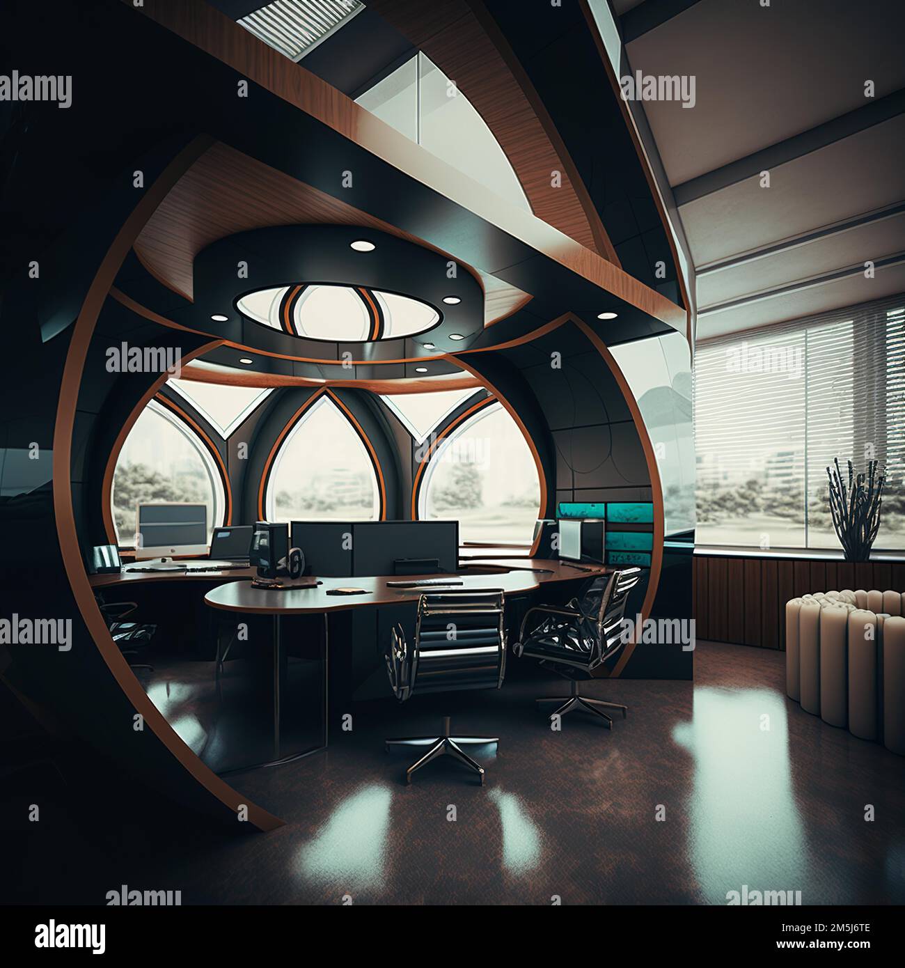 Futuristic Designer Office with Sleek Architecture and Modern Design in ...