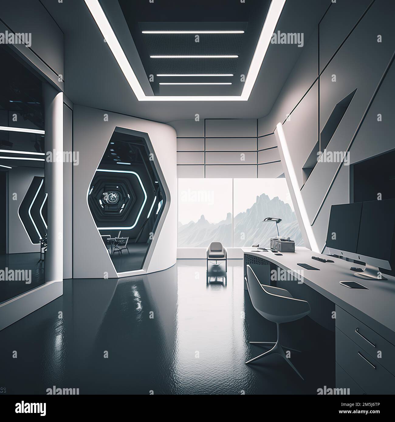 Futuristic Designer Office with Sleek Architecture and Modern Design in ...