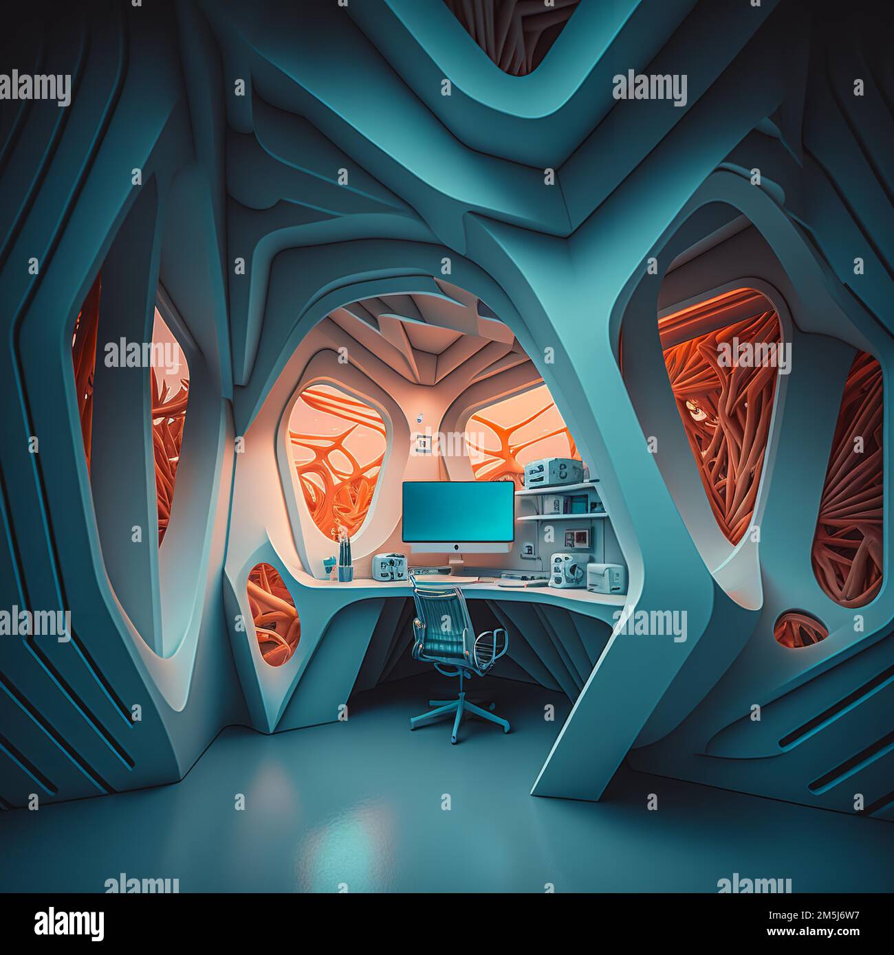 Futuristic Designer Office with Sleek Architecture and Modern Design in ...