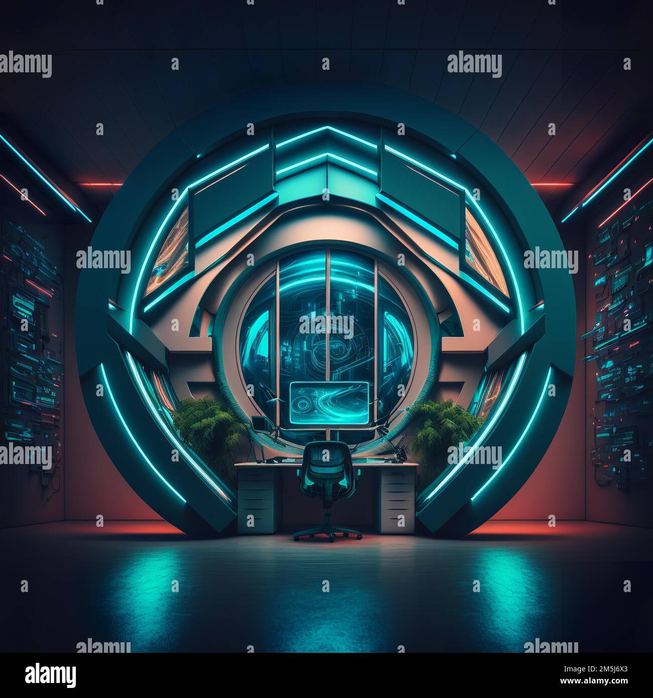 Futuristic Designer Office with Sleek Architecture and Modern Design in ...