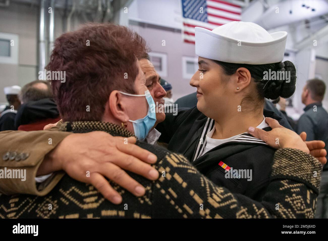 Airman Luisa Sanchez hugs her family after graduating Navy boot camp ...