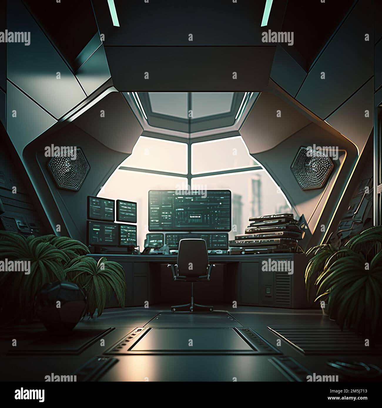 Futuristic Designer Office with Sleek Architecture and Modern Design in ...