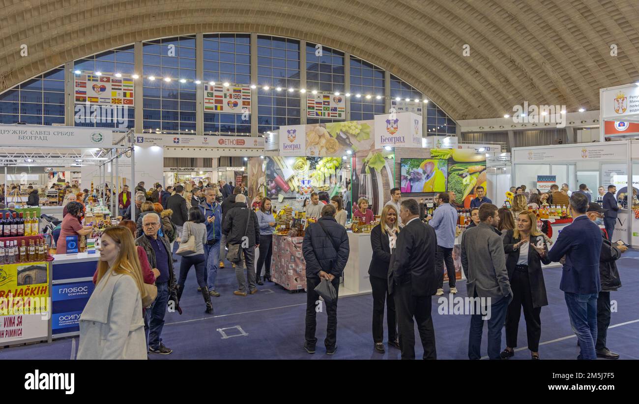 Belgrade, Serbia - November 24, 2022: Crowd of People at Ethnic Food ...