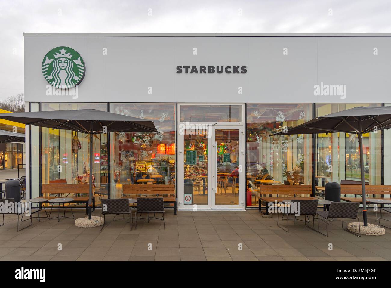 Belgrade, Serbia - December 09, 2022: American Coffee Chain Starbucks ...