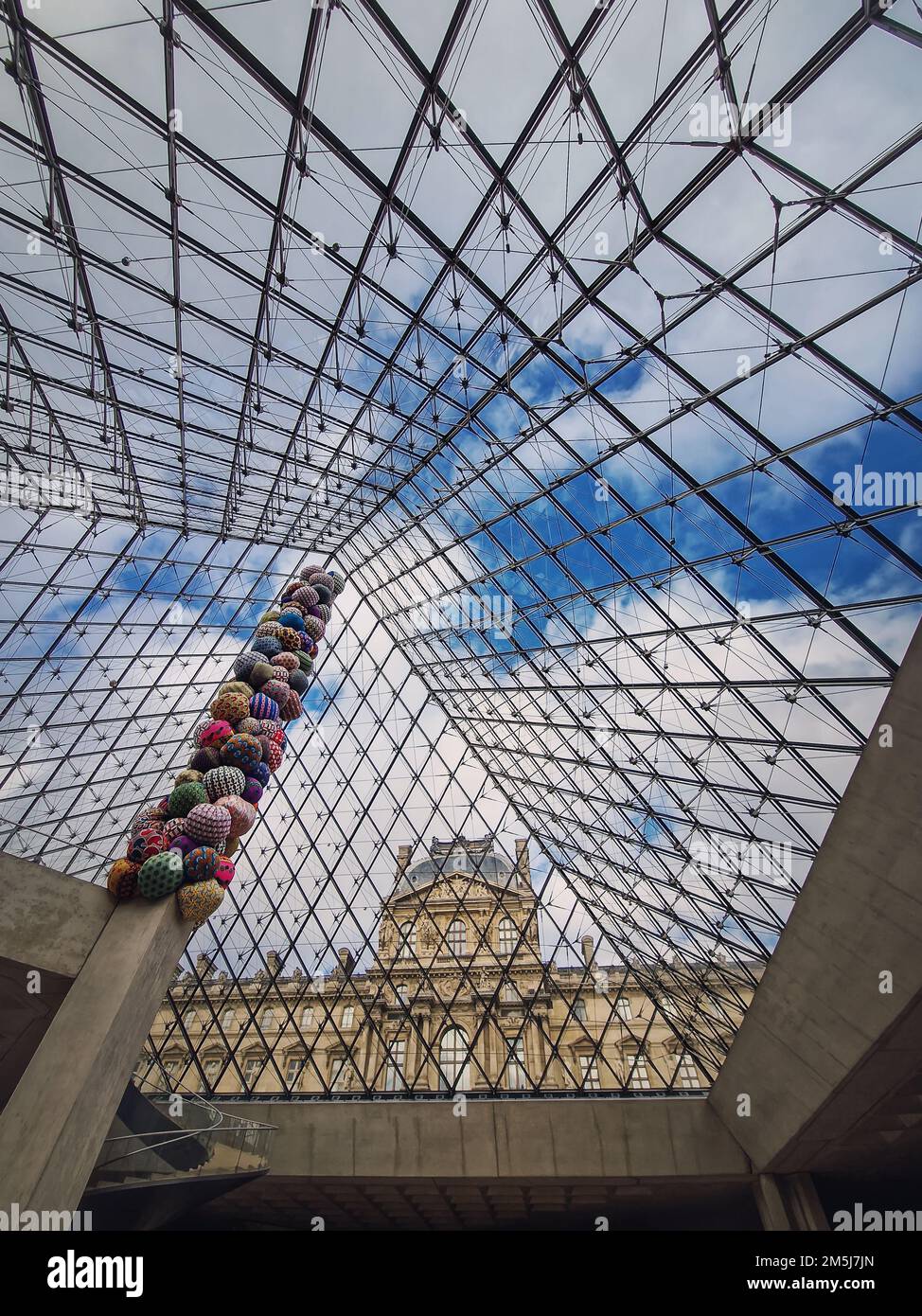 Louvre museum inside pyramid hi-res stock photography and images - Alamy