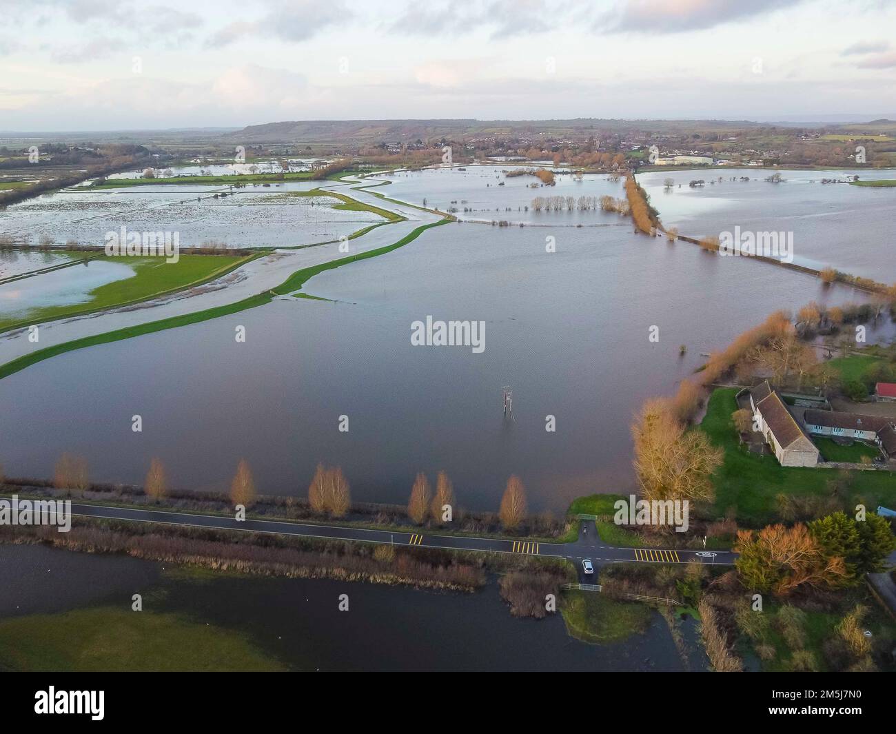 Uk flooded fields from the air hi-res stock photography and images - Alamy
