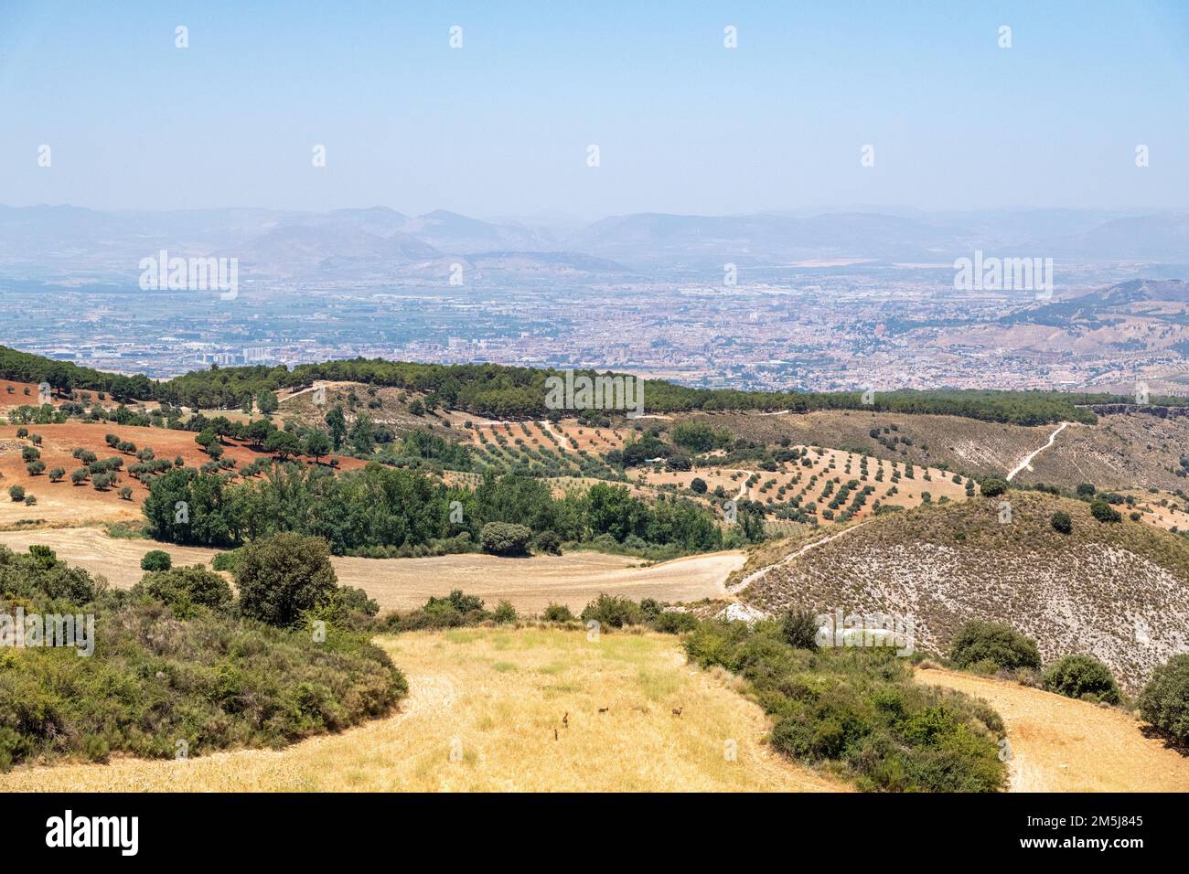 The Collado Sevilla hiking area of the Sierra Nevada mountain range in ...
