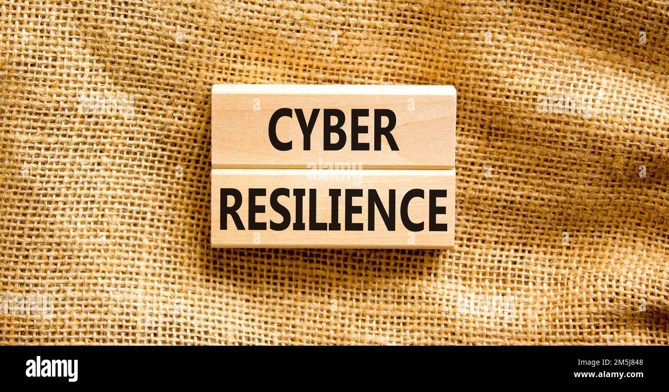 Cyber resilience symbol. Concept word Cyber resilience typed on wooden ...