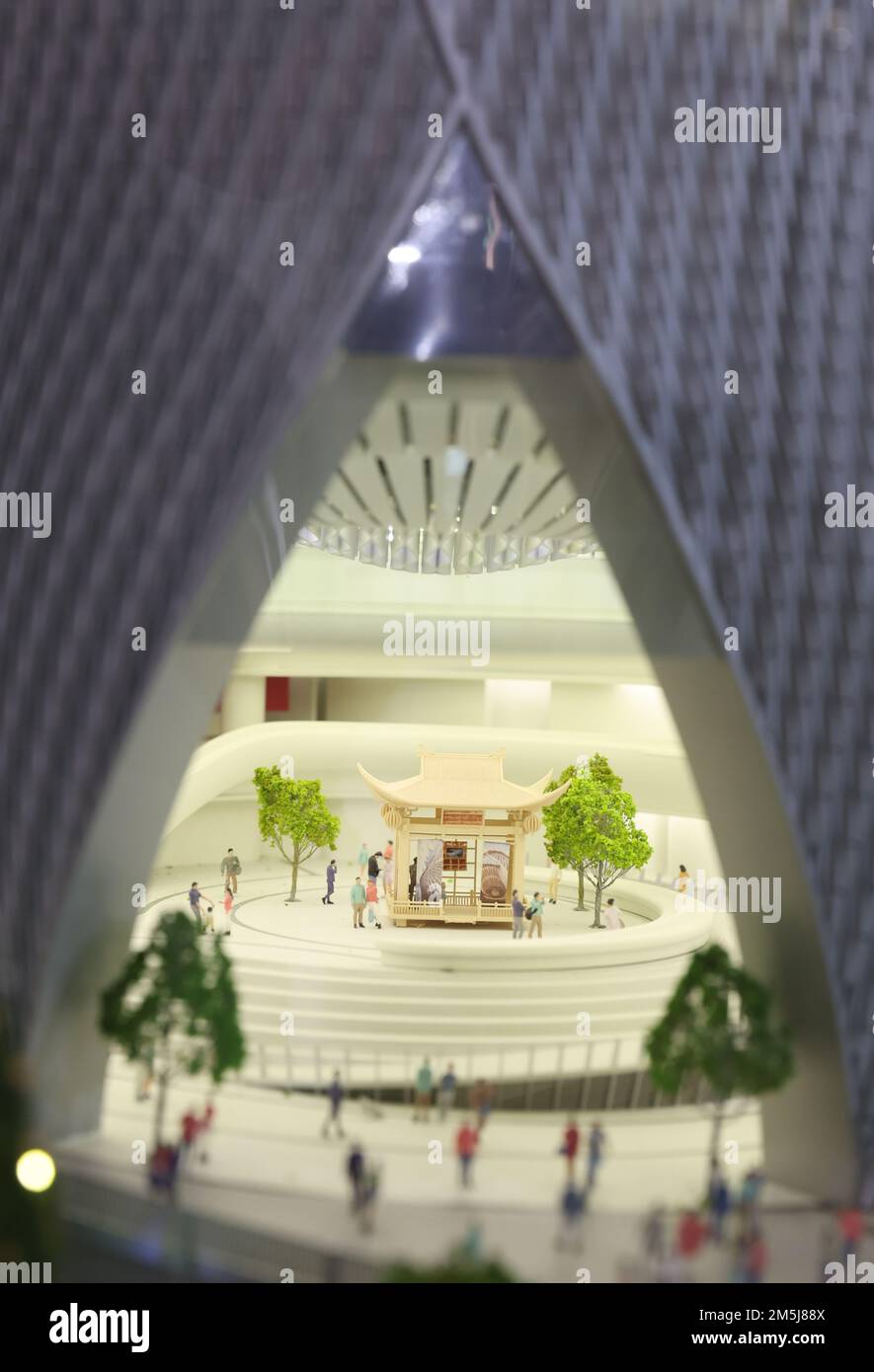 A miniature model showcasing Xiqu Centre is seen during HHur Hong Kong ...