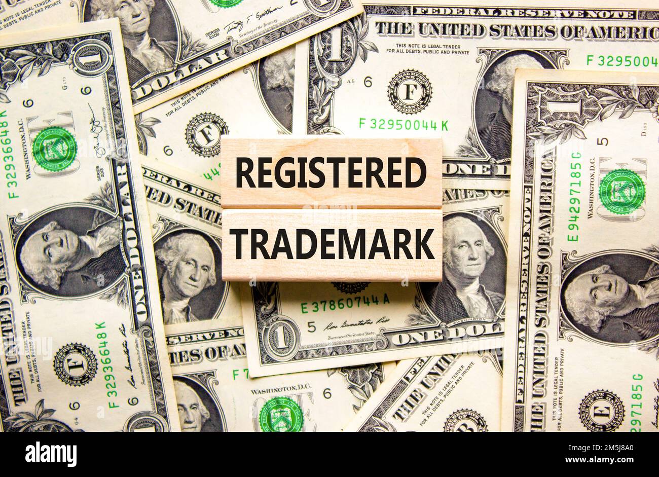 Registered trademark symbol. Concept word Registered trademark wooden ...