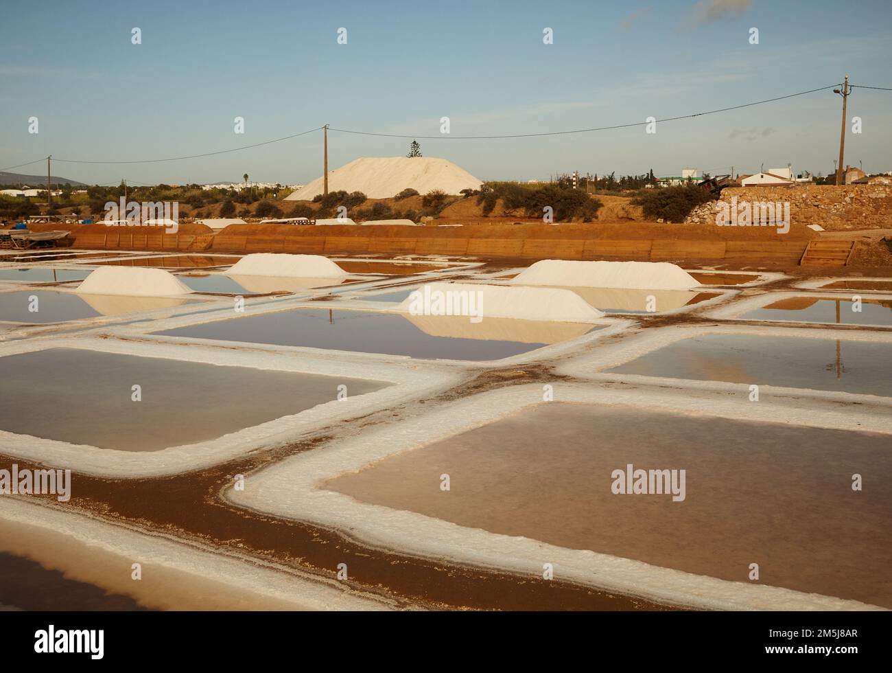 A number of Faro salt flats where sea salt is made and harvested in a ...