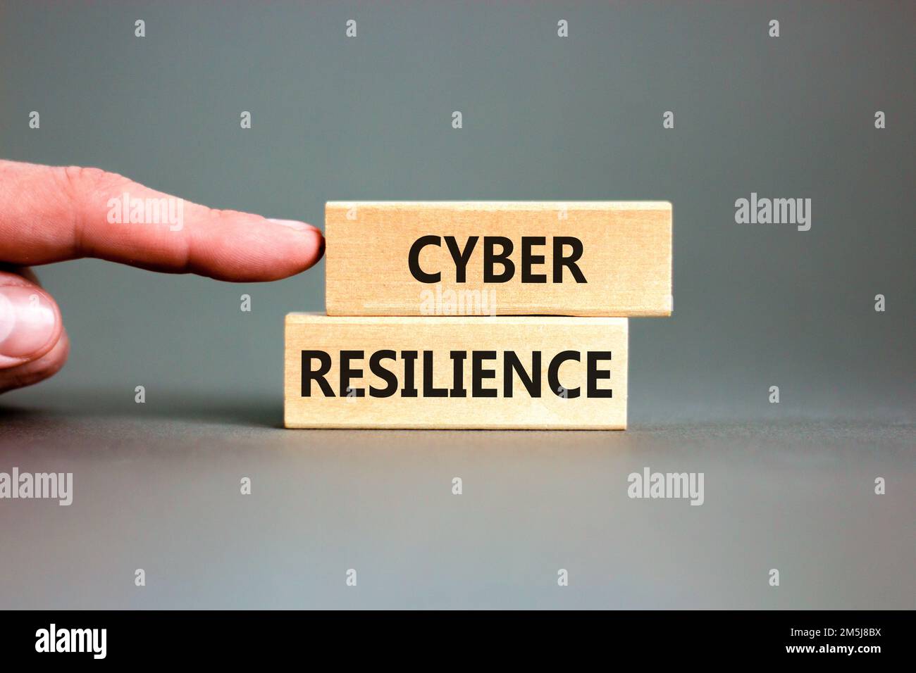 Cyber resilience symbol. Concept word Cyber resilience typed on wooden ...