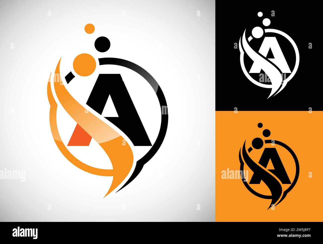 Initial letter A with the swoosh, biotech logo design concept. Logotype ...