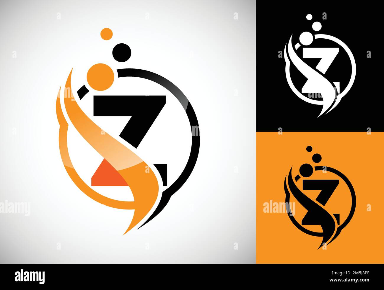 Initial letter Z with the swoosh, biotech logo design concept. Logotype ...