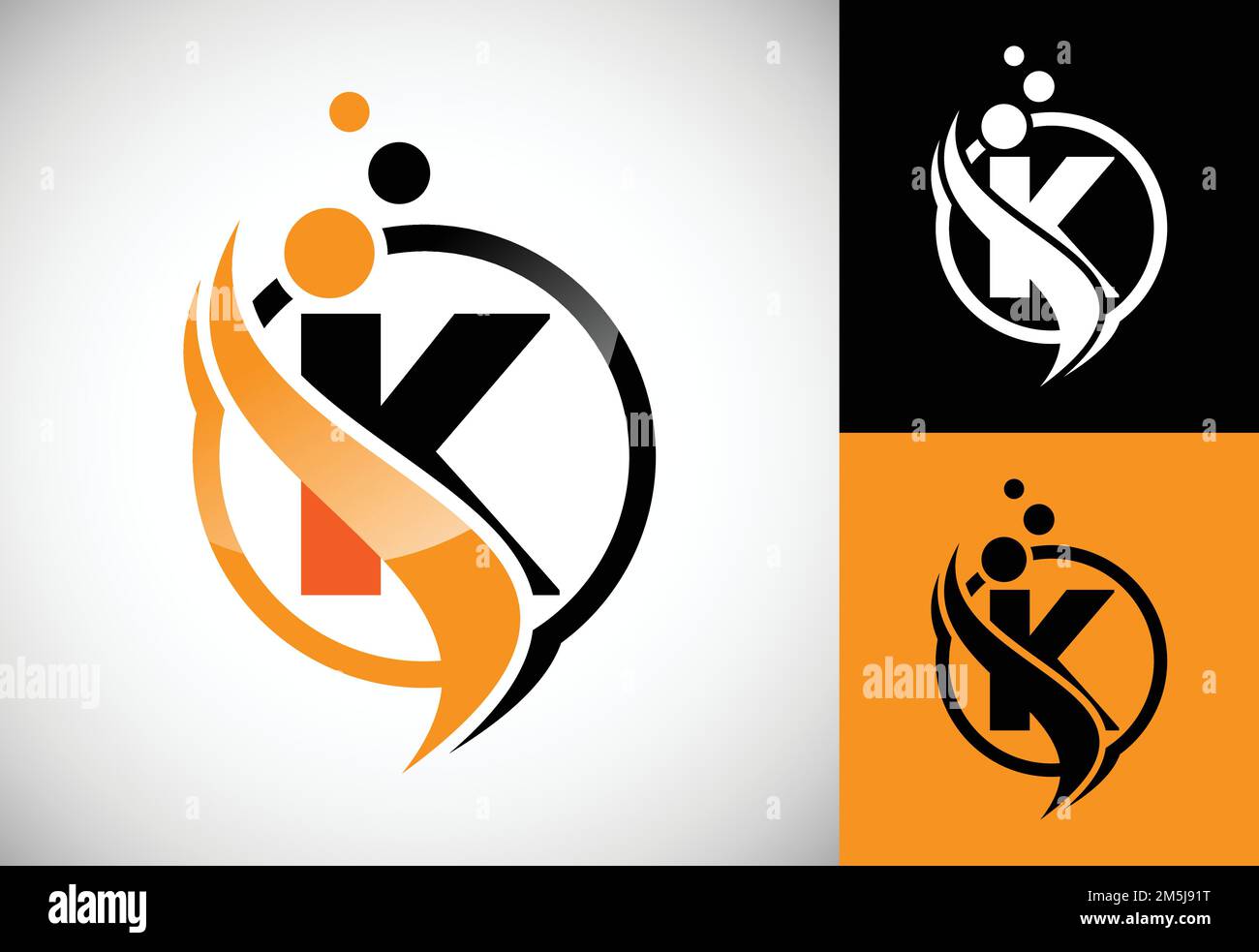 Initial letter K with the swoosh, biotech logo design concept. Logotype ...