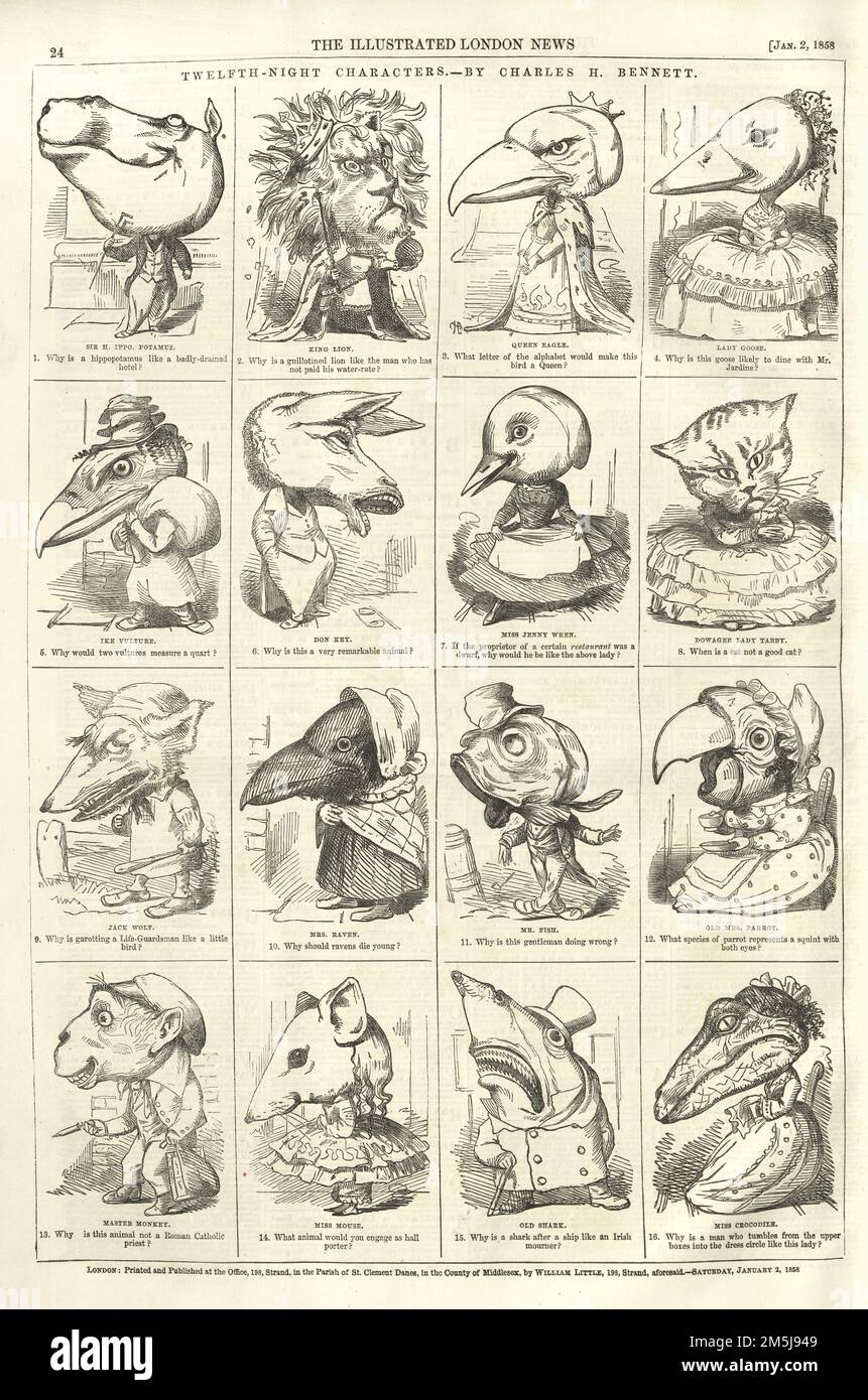 Vintage illustration of a Victorian comic anthropomorphism illustration ...