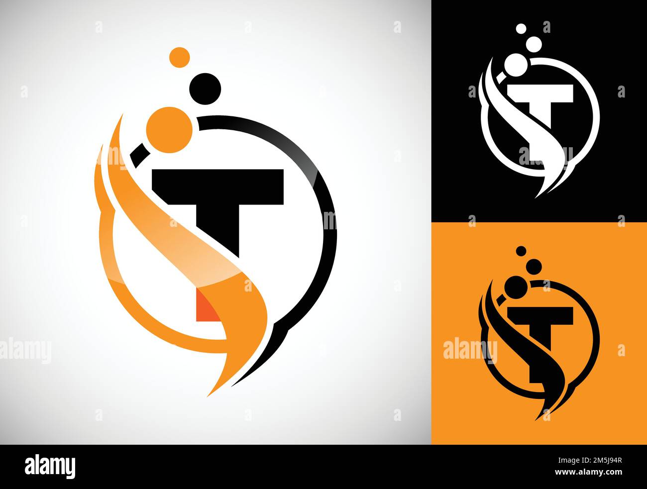 Initial letter T with the swoosh, biotech logo design concept. Logotype ...