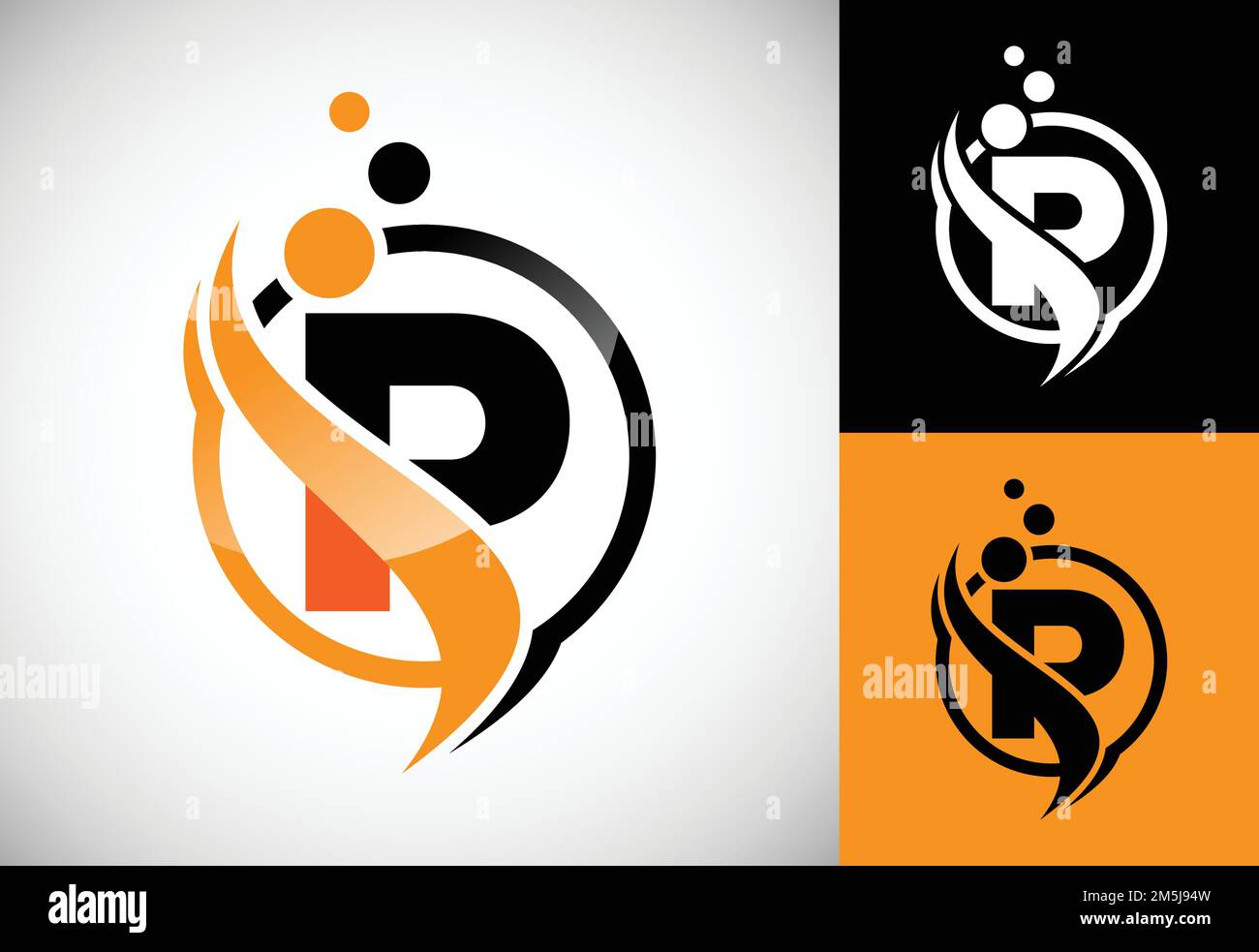 Initial letter P with the swoosh, biotech logo design concept. Logotype ...