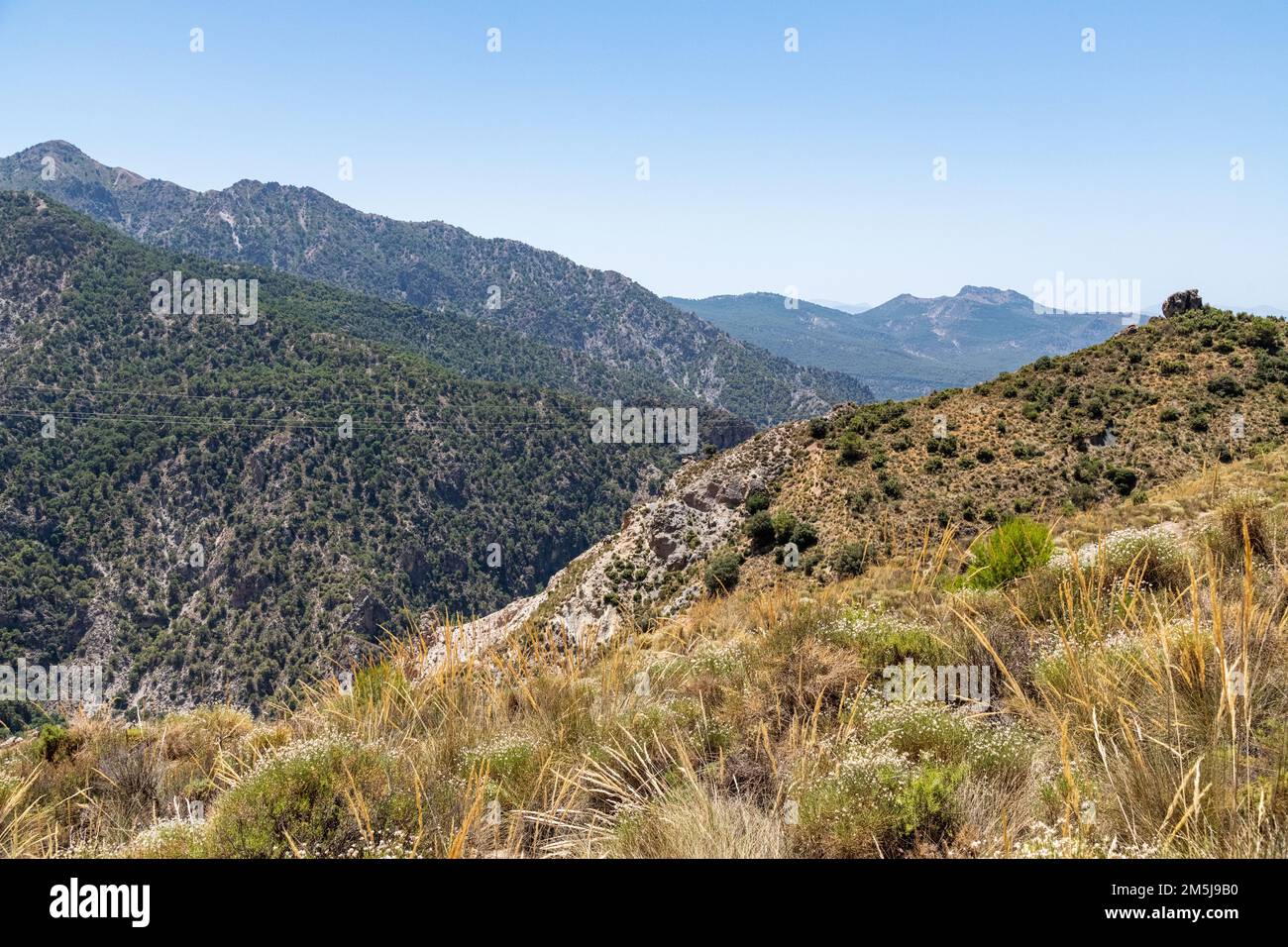 The Collado Sevilla hiking area of the Sierra Nevada mountain range in ...
