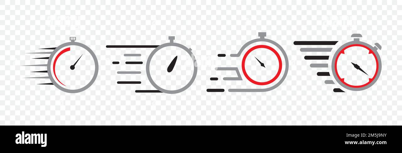 The red and gray designed timer icons pack - stopwatch vector set Stock ...