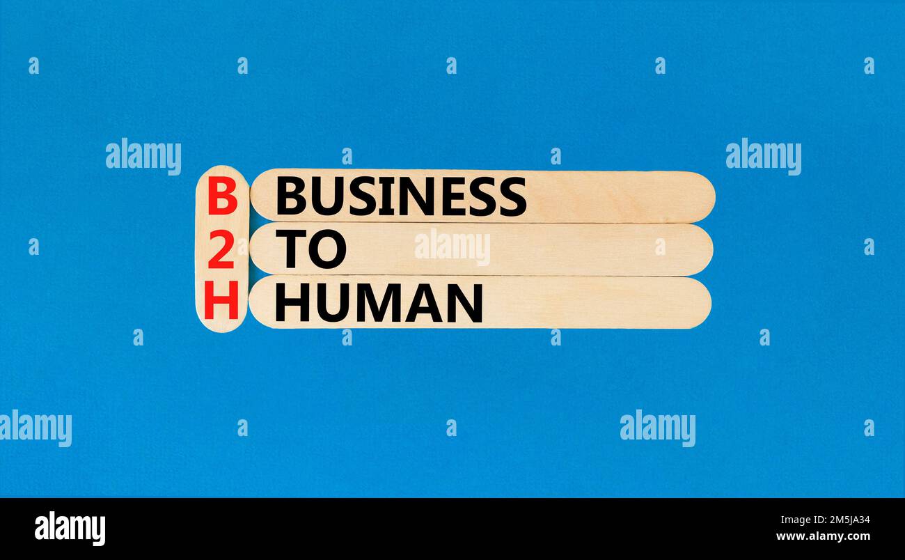 B2H business to human symbol. Concept words B2H business to human on ...