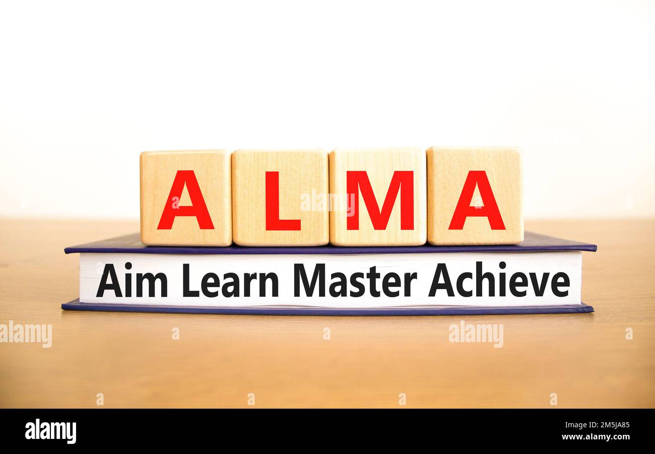 ALMA aim learn master achieve symbol. Concept words ALMA aim learn ...