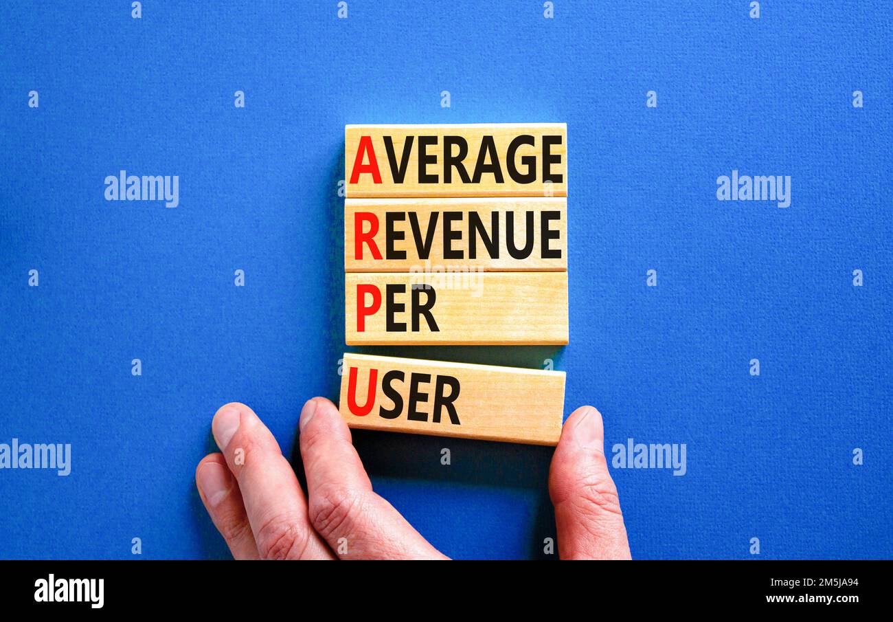 ARPU average revenue per user symbol. Concept words ARPU average ...