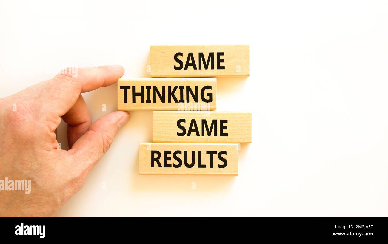 Same thinking and results symbol. Concept word Same thinking same ...