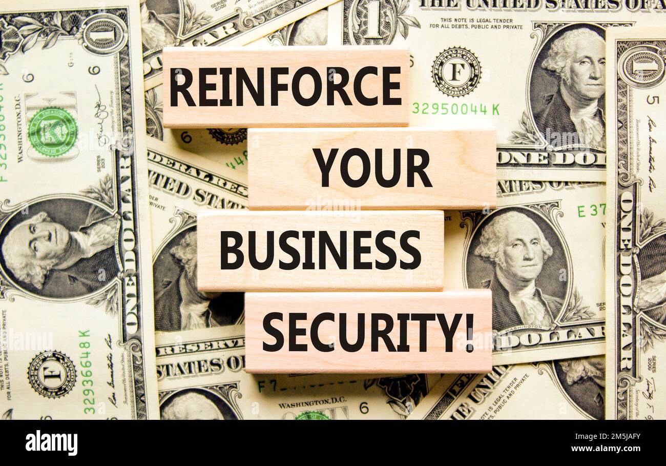 Reinforce your business security symbol. Concept word Reinforce your ...