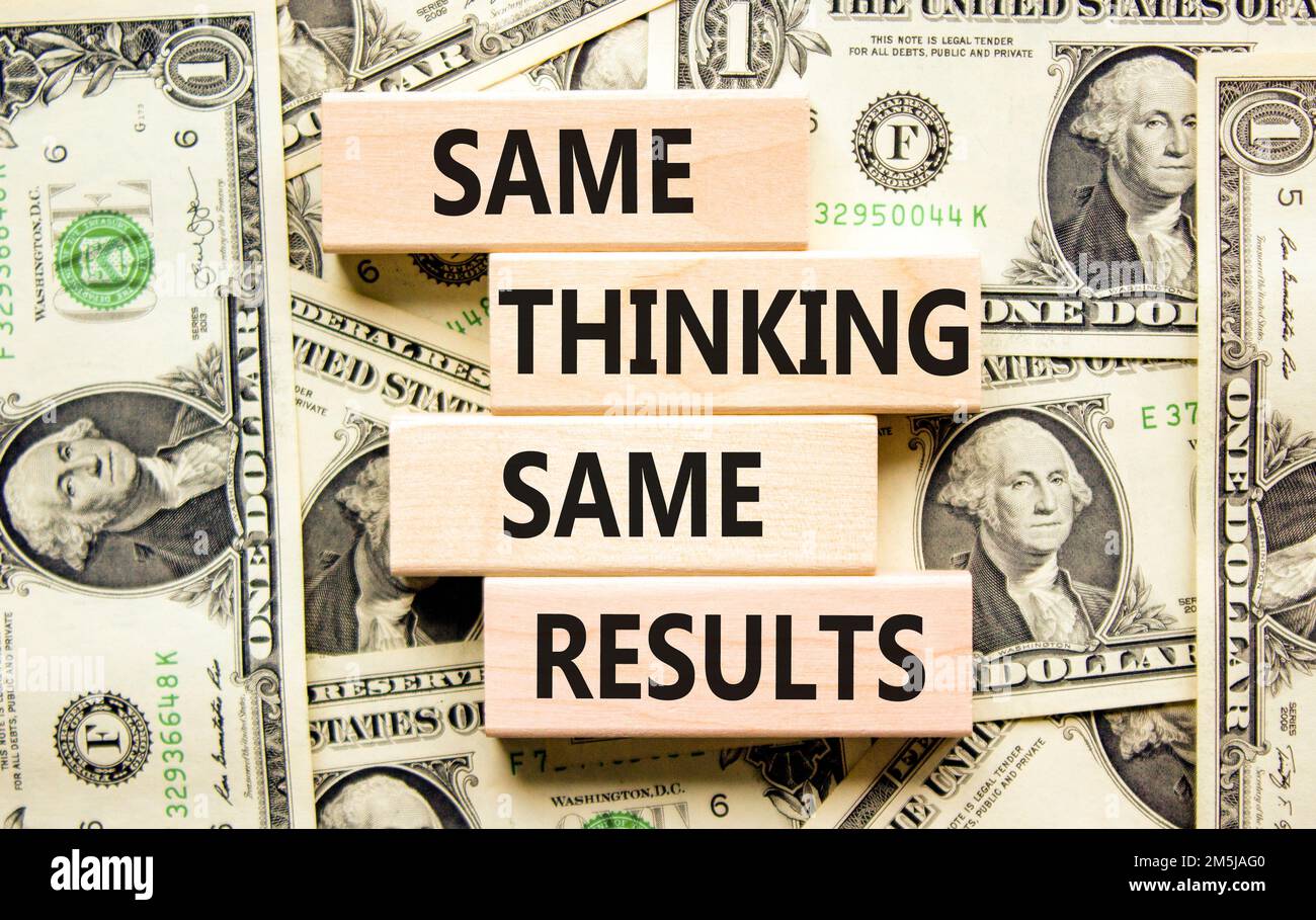 Same thinking and results symbol. Concept word Same thinking same ...