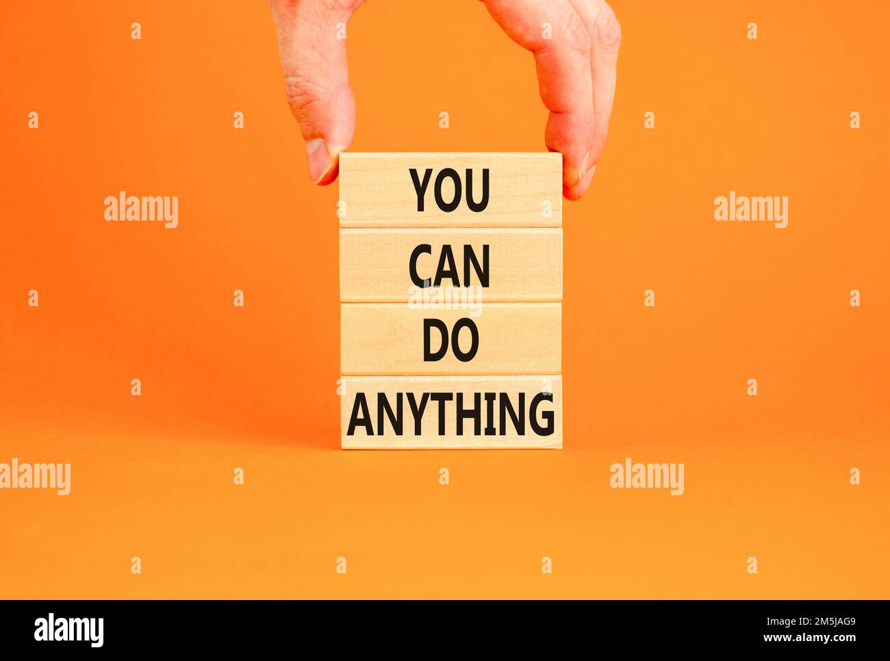 You can do anything symbol. Concept word You can do anything on wooden ...