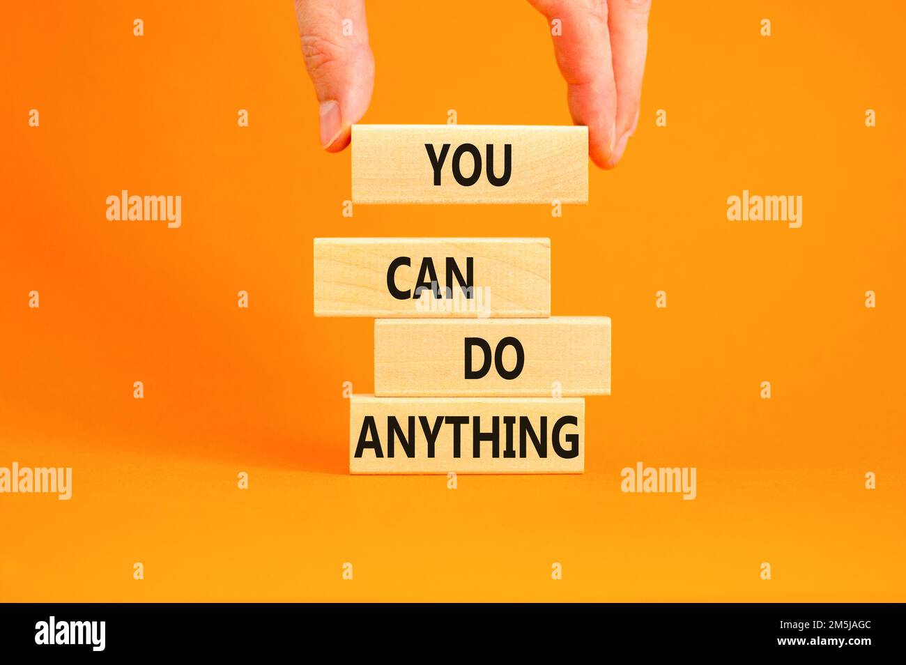 You can do anything symbol. Concept word You can do anything on wooden ...