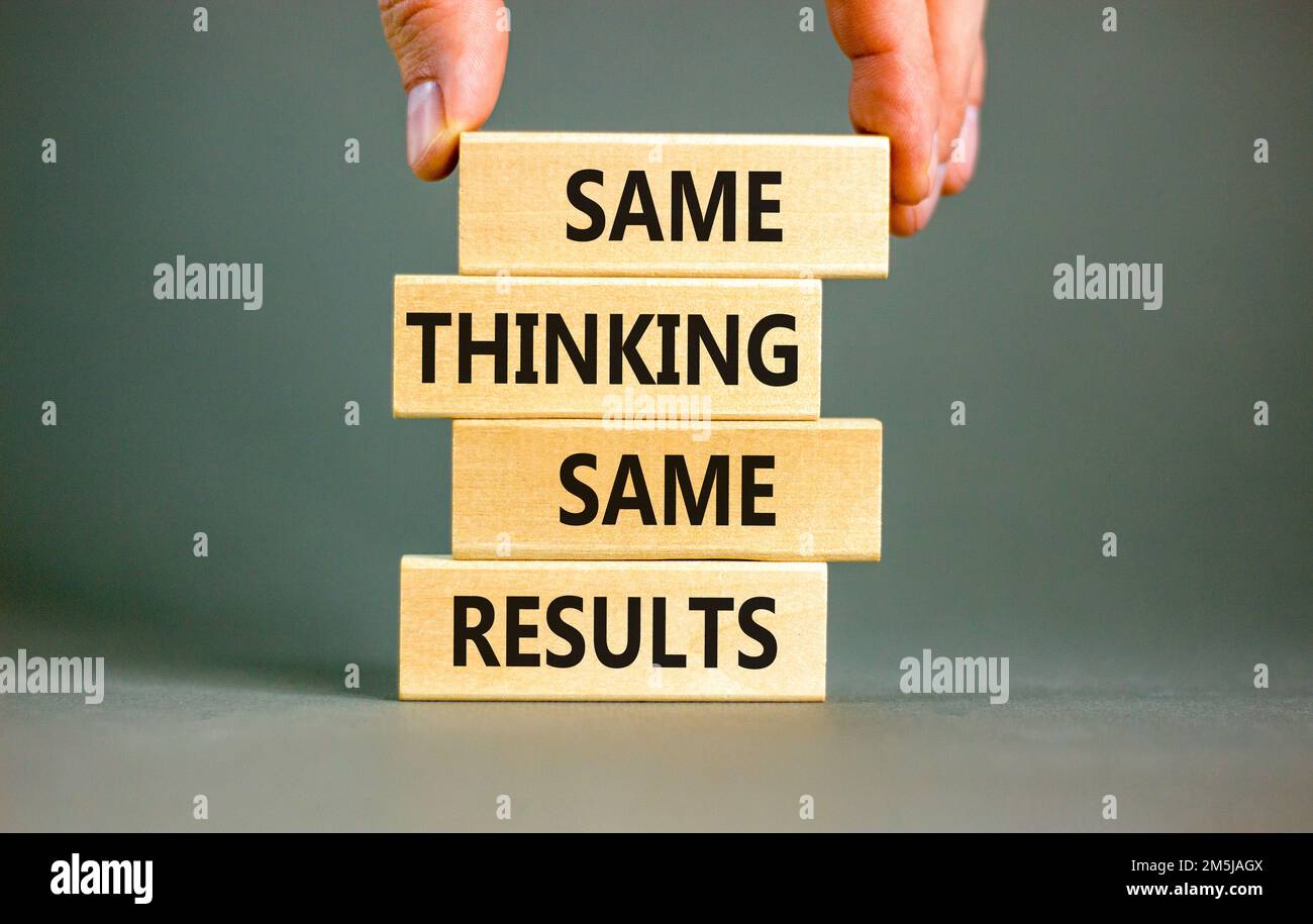 Same thinking and results symbol. Concept word Same thinking same ...