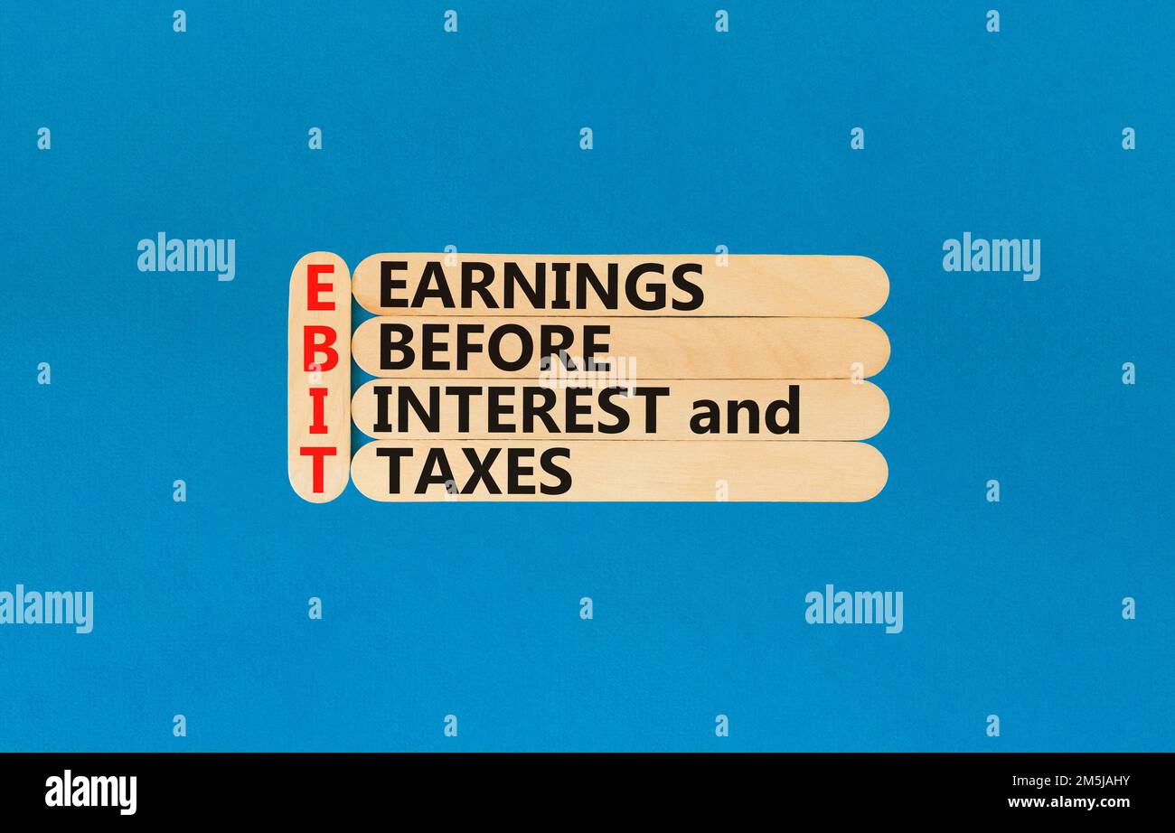 EBIT symbol. Concept words EBIT earnings before interest and taxes on ...