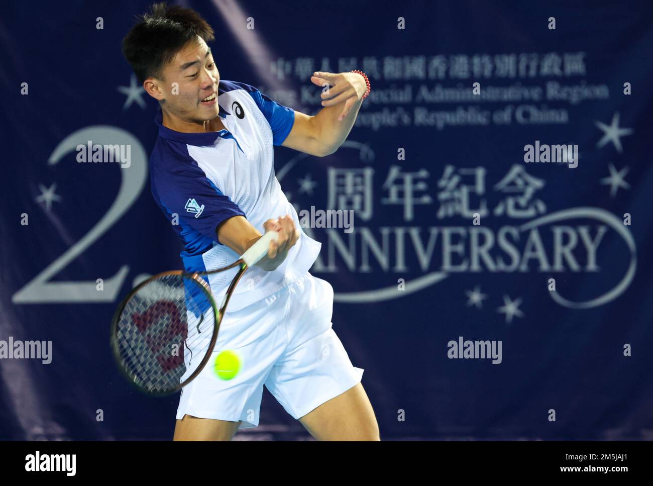 Coleman Wong Chak-lam in action against Stan Wawrinka at Hong Kong ...