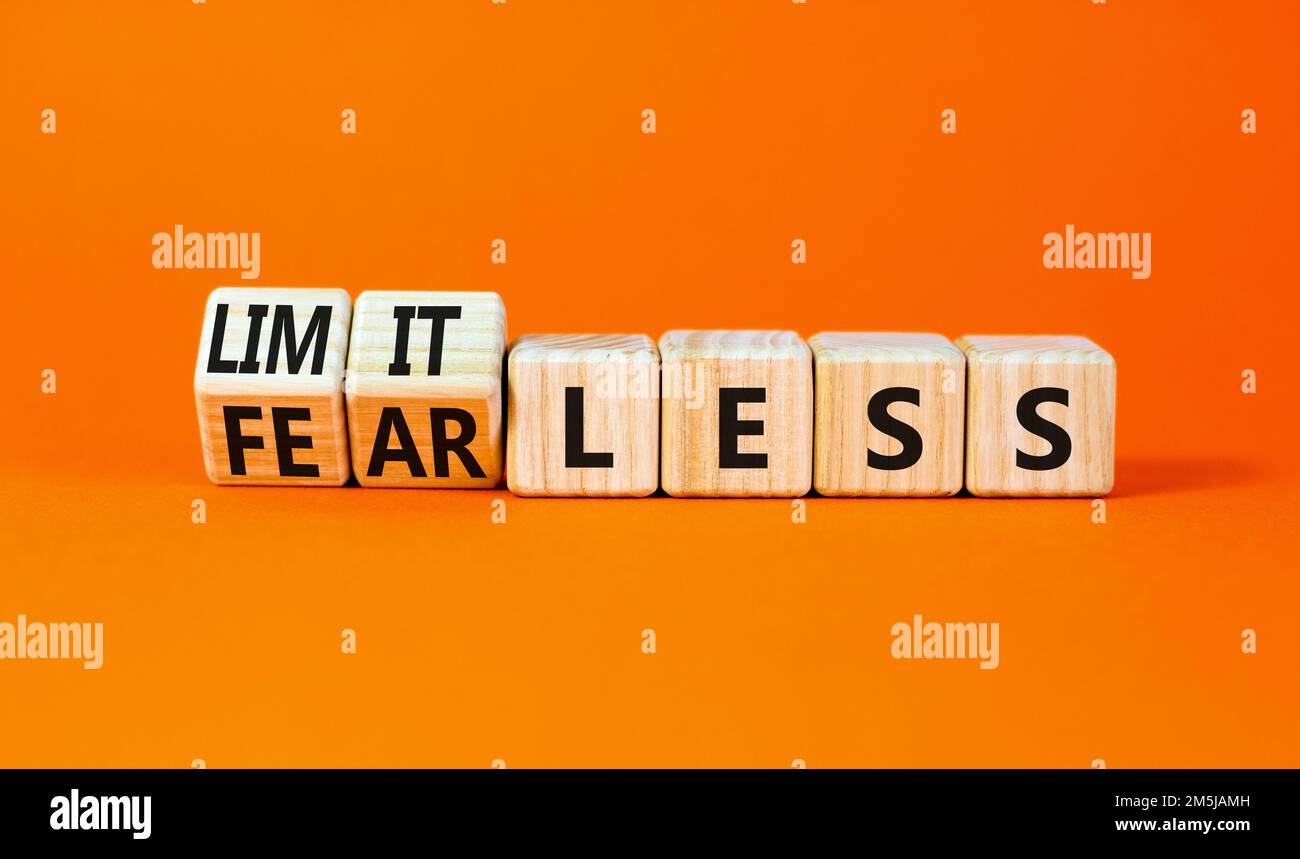 Fearless and limitless symbol. Concept word Fearless and limitless on ...