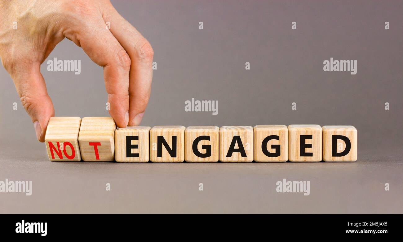 Engaged or not symbol. Concept words Engaged and Not engaged on wooden ...