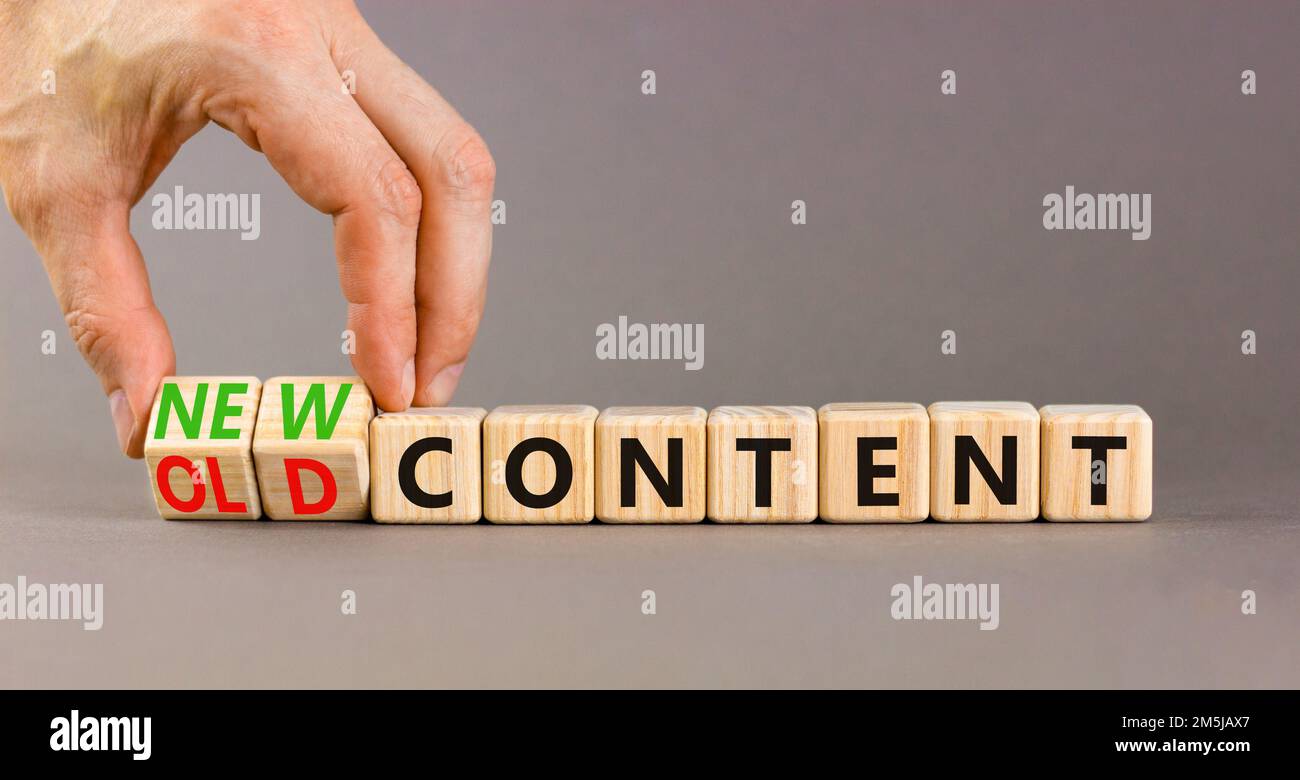 New or old content symbol. Concept words New content and Old content on ...
