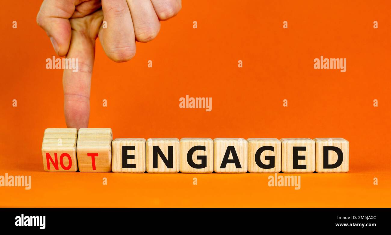 Engaged or not symbol. Concept words Engaged and Not engaged on wooden ...