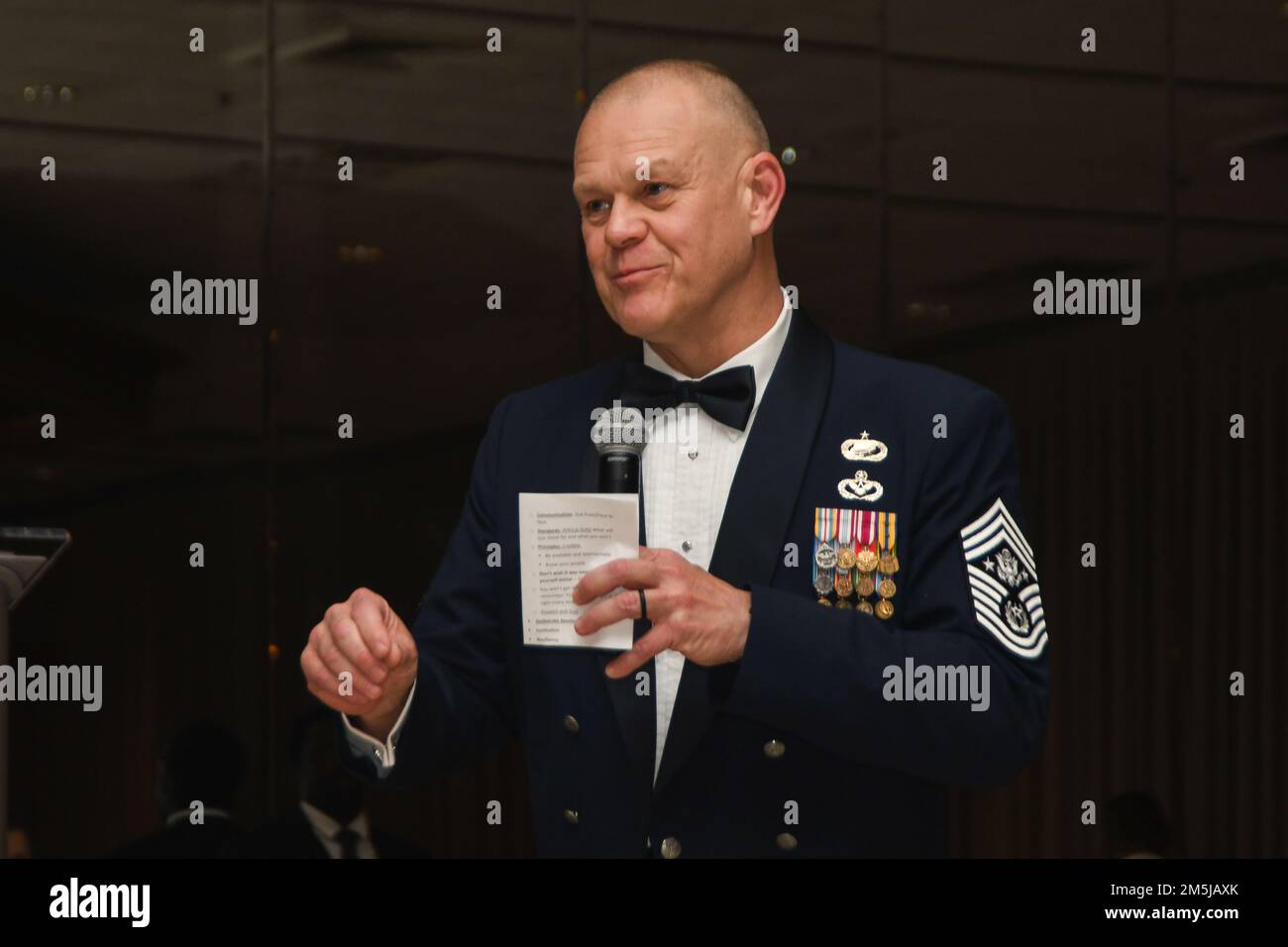 Chief Master Sergeant of the Air Force James Roy gives a speech about ...