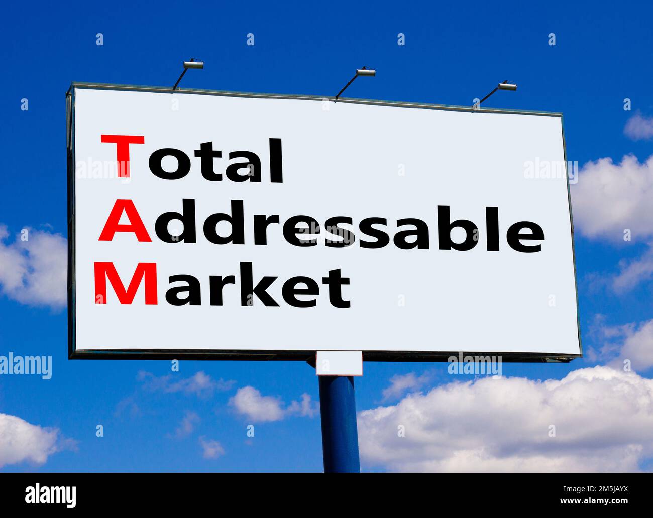 TAM total addressable market symbol. Concept words TAM total ...