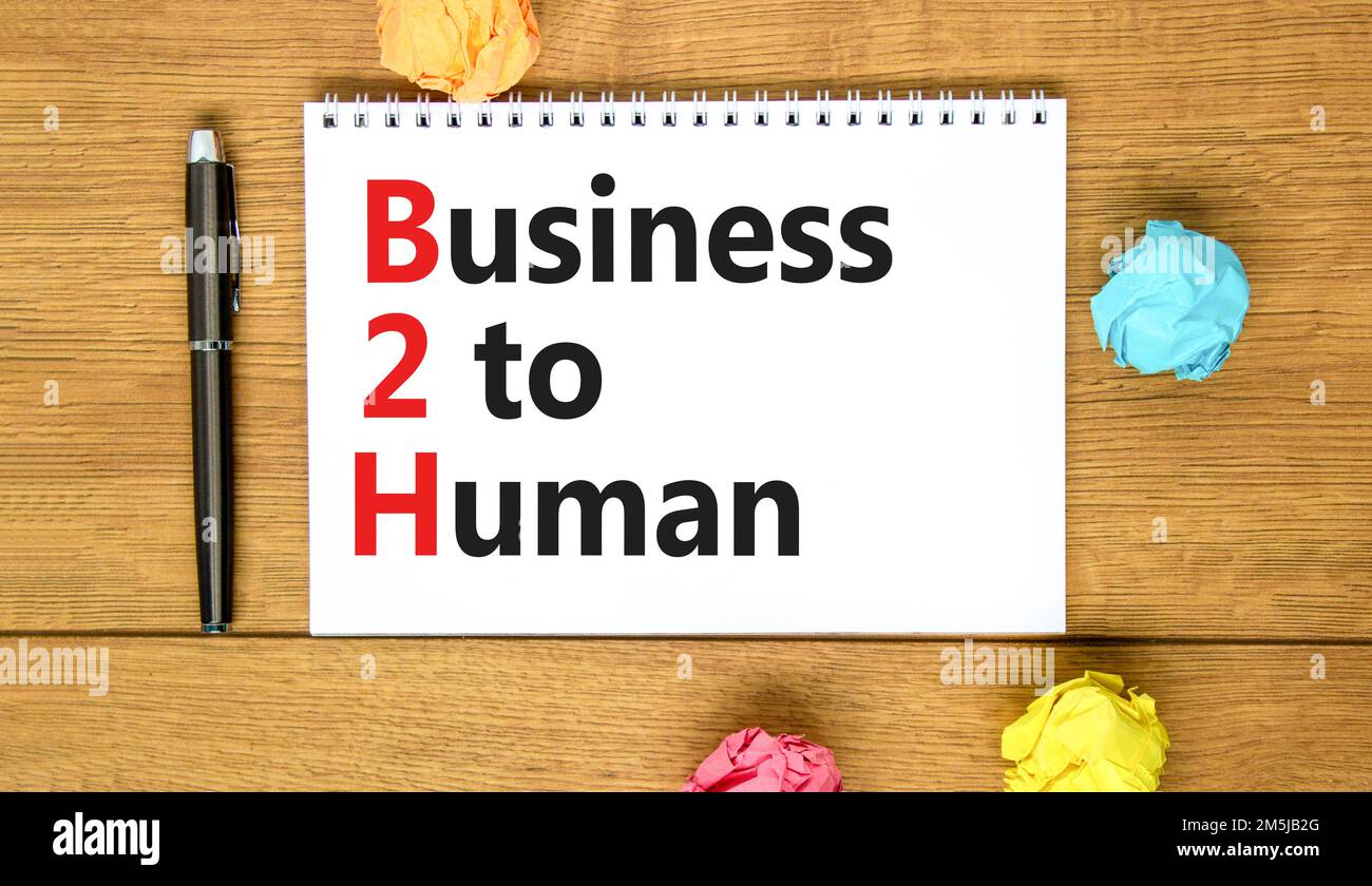 B2H business to human symbol. Concept words B2H business to human on ...
