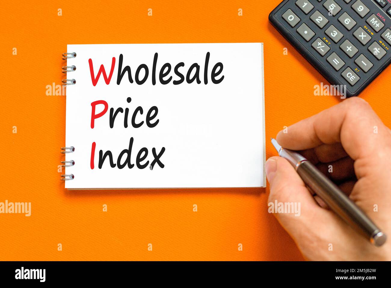 WPI wholesale price index symbol. Concept words WPI wholesale price ...