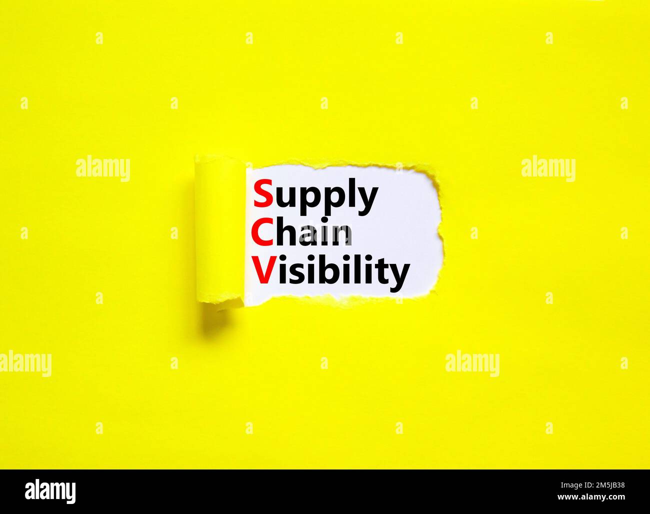 SCV supply chain visibility symbol. Concept words SCV supply chain ...