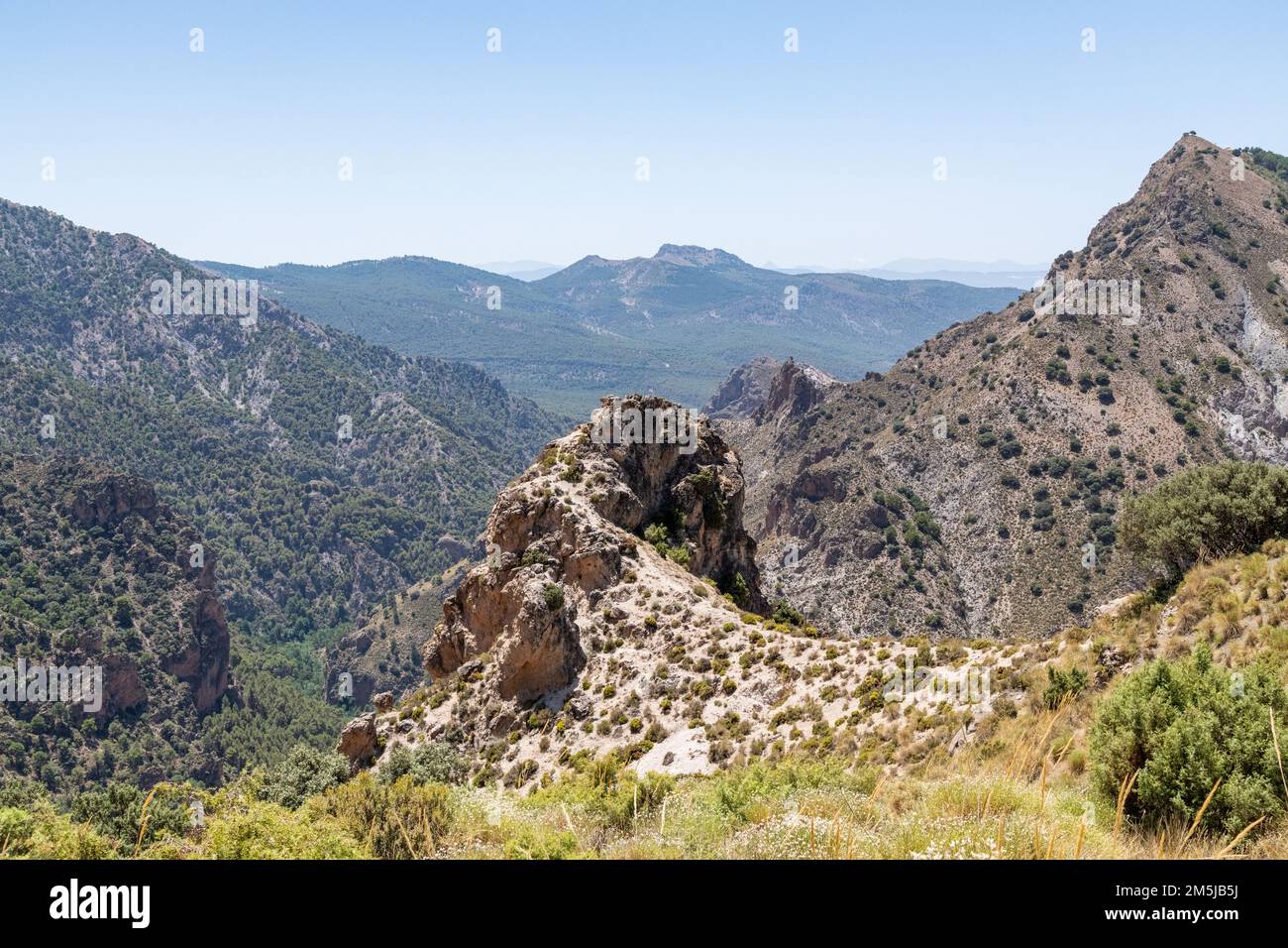 The Collado Sevilla hiking area of the Sierra Nevada mountain range in ...