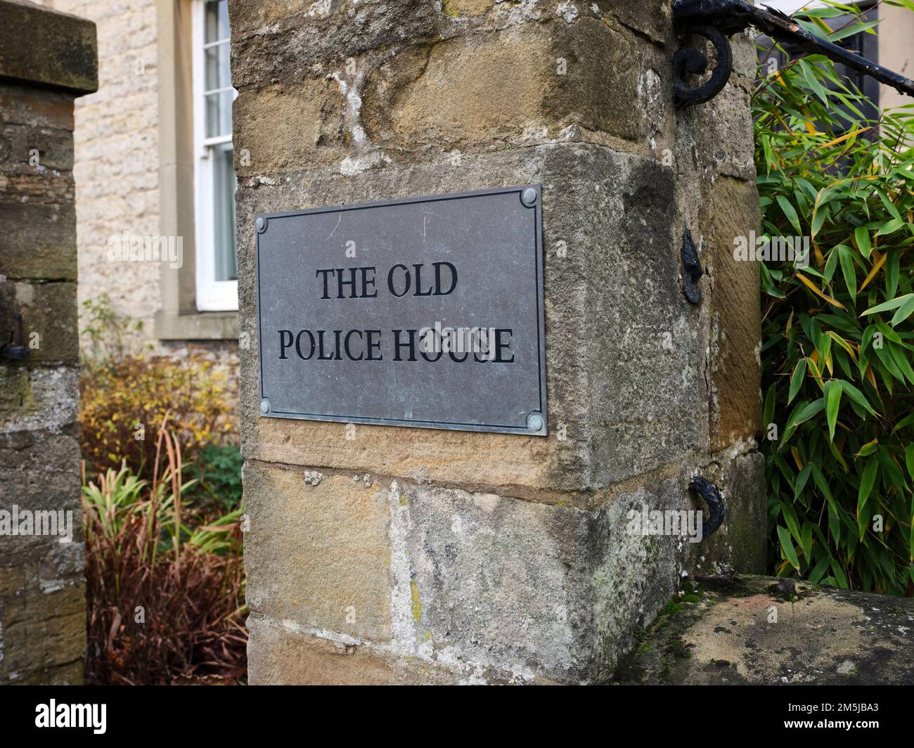 The Old Police House. House name in Hovingham, North Yorkshire Stock ...