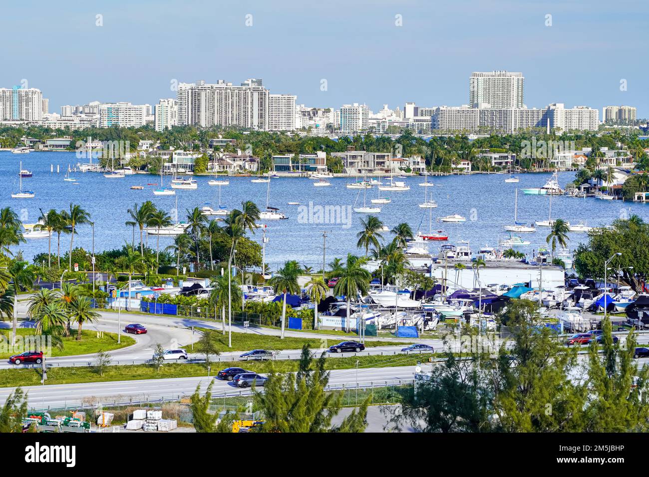 Miami, FL USA - 12 12 2022: Beautiful aerial panoramic view of the city ...