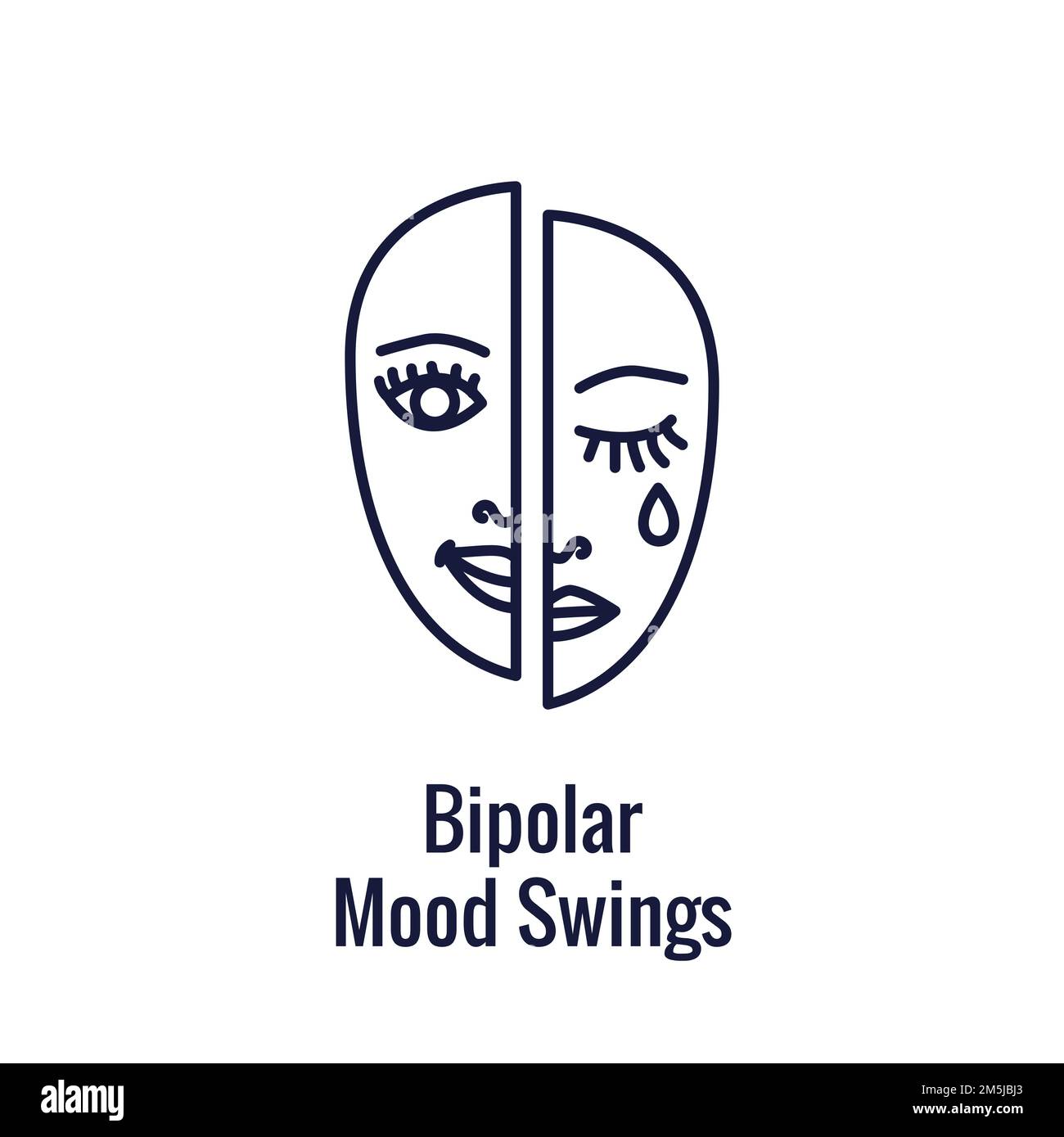 Bipolar Disorder or Depression BP Icon Set Showing Mental Health Icons ...